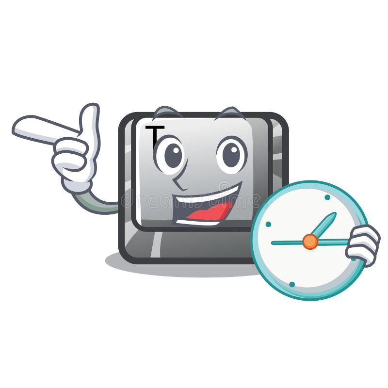 With Clock T Button Installed on Character Computer Stock Vector ...