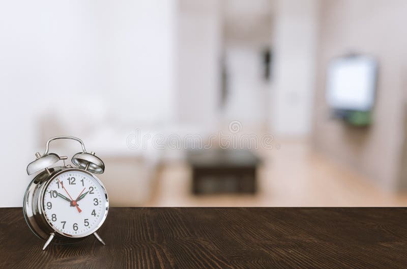 Clock on table stock image. Image of morning, antique - 211426287