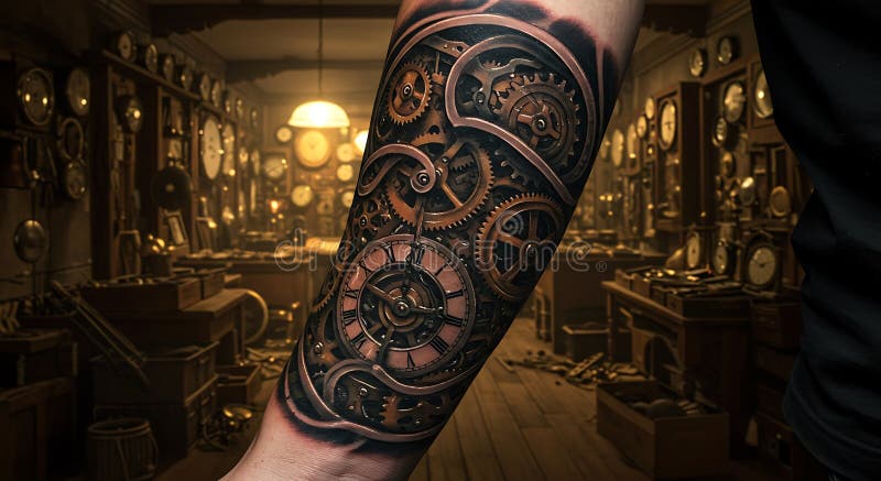 Steampunk Clock Tattoo
