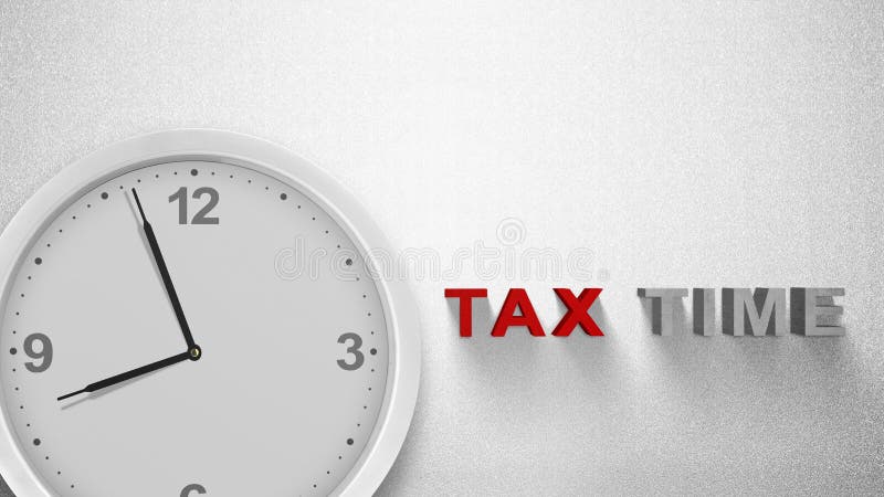 Clock with tax time text stock image. Image of deadline - 264391125
