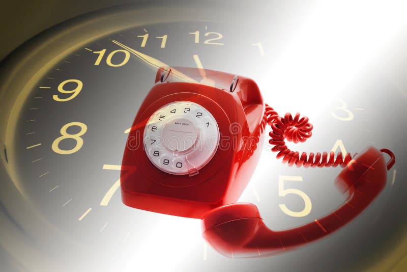 Clock and Telephone stock image. Image of still, life - 9481603