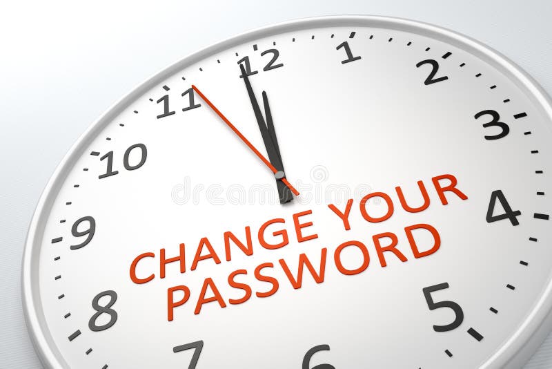 Clock with Text Change Your Password Stock Illustration - Illustration ...