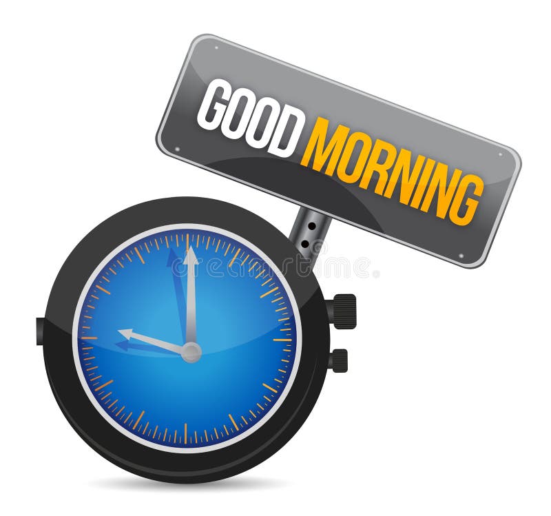Clock with the Text Good Morning Illustration Stock Illustration ...