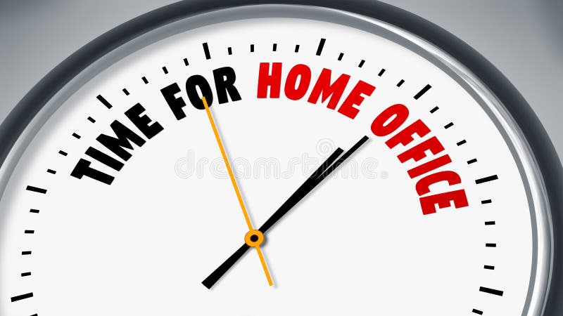 Clock with Text Time for Home Office Stock Illustration - Illustration ...