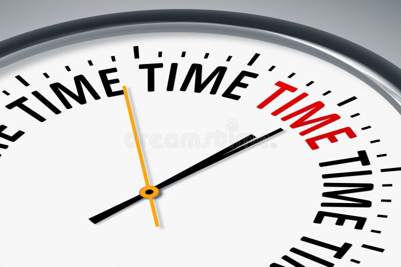 Clock with text time stock illustration. Illustration of watch - 66419384