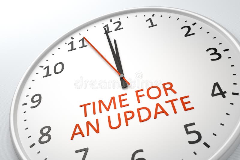 Clock with Text Time for an Update Stock Illustration - Illustration of ...