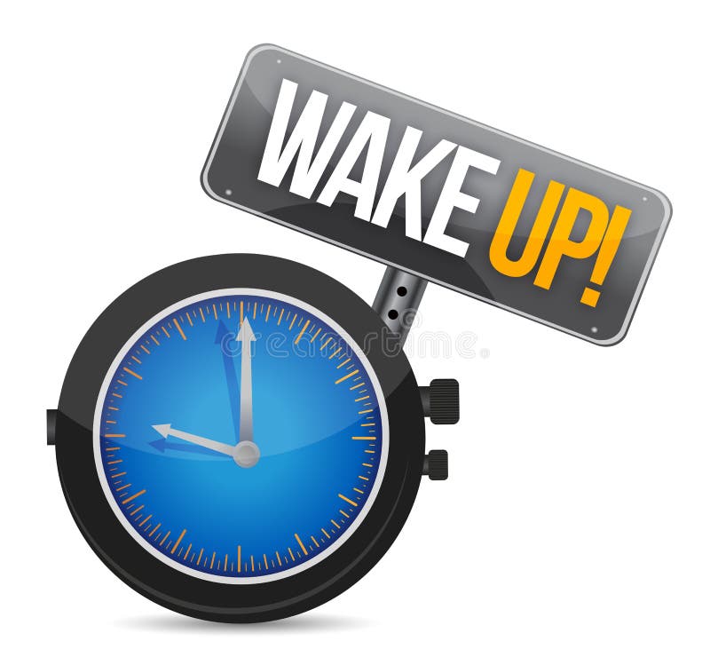 Clock with the Text Wake Up Illustration Stock Illustration ...