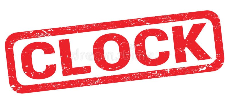 CLOCK Text Written on Red Rectangle Stamp Stock Illustration ...