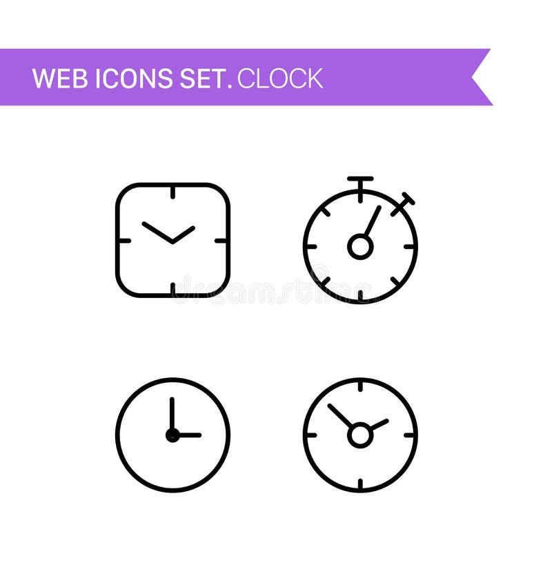 Clock Thin Line Icon. Time Vector Illustration Isolated On White. Dial ...