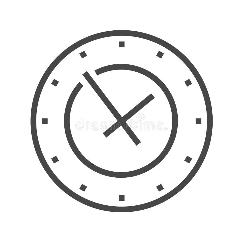 Clock Thin Line Icon. Time Vector Illustration Isolated On White. Dial ...