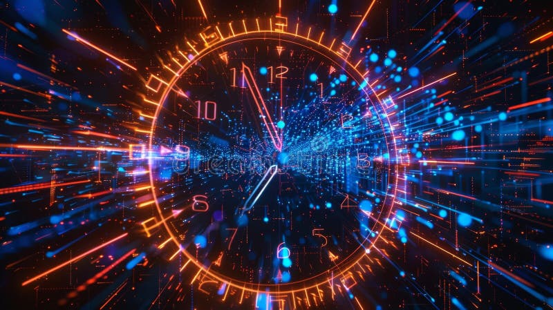 A Clock Ticking Backwards and Particles Moving in Reverse Representing ...