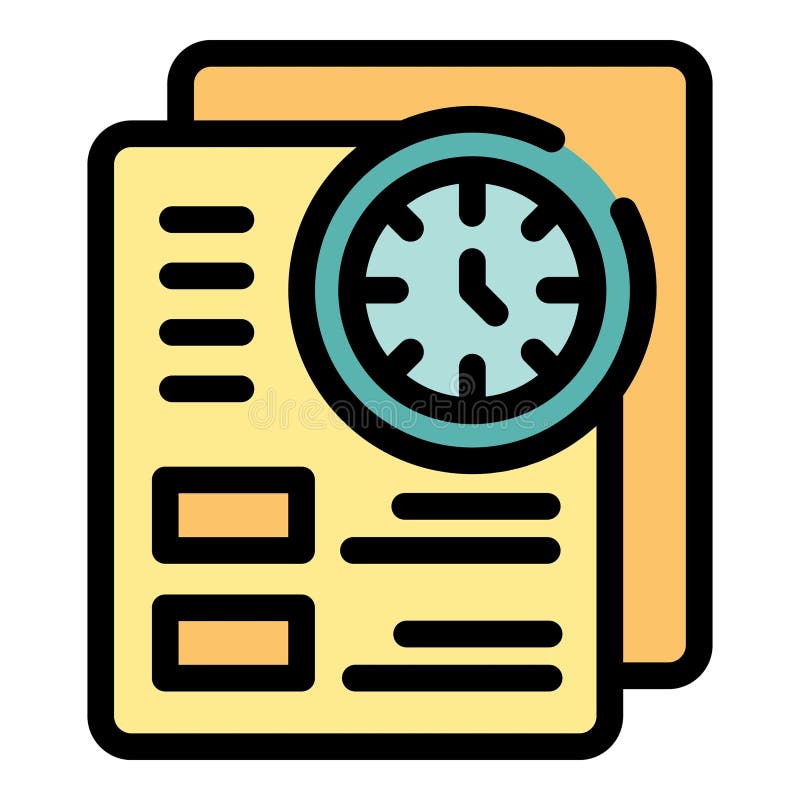 Clock Ticking on Documents Showing Time Management Concept Stock Vector ...