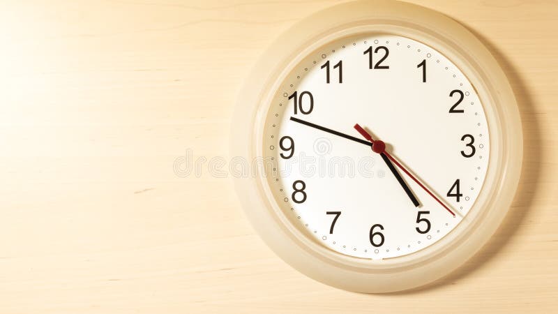 Clock Ticking Showing Five Hours Stock Photo - Image of five, hours ...
