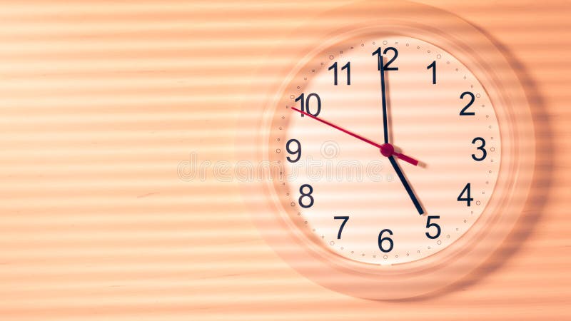 Clock Ticking Showing Five Hours Stock Photo - Image of clockface, time ...