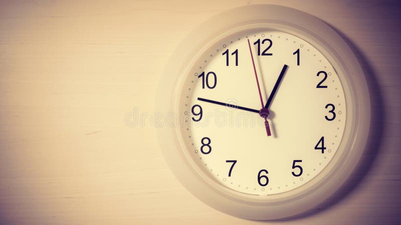 Clock Ticking Showing One Hour Stock Photo - Image of clock, clockface ...