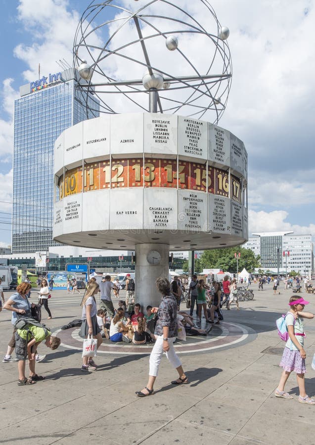 Clock of Time Alexander Square Berlin Germany Europe Editorial ...