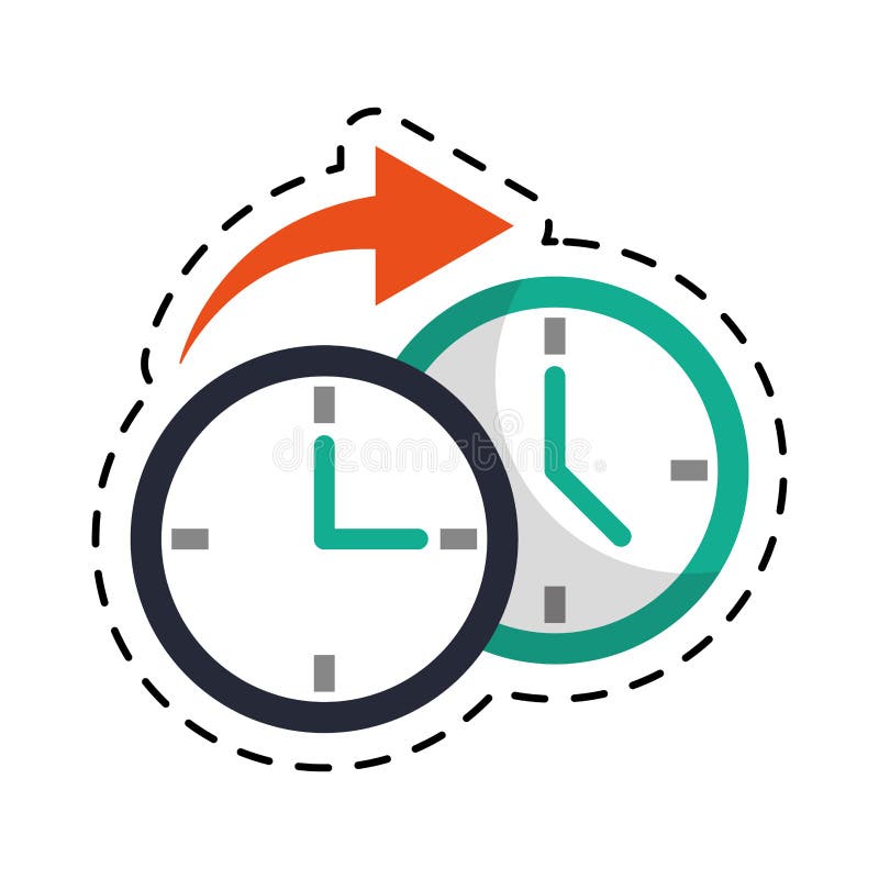 Clock Time Arrow Around Cut Line Stock Vector - Illustration of ...