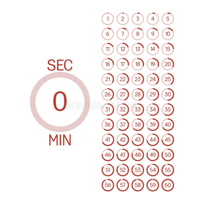 Clock Time Circle from 1 Minutes To 5 Minutes Icon Set. Countdown ...