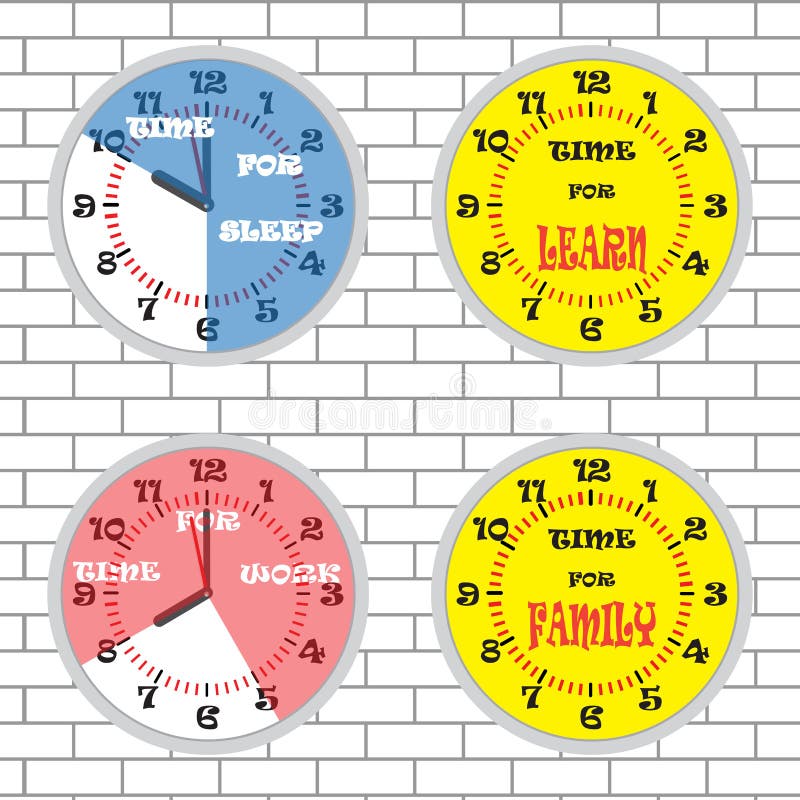 Telling Time Vector Illustration Stock Vector - Illustration of alarm ...