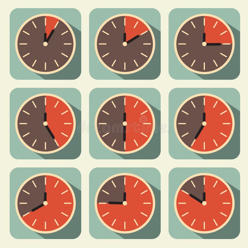 Clock - Time Countdown Vector Set Stock Vector - Illustration of ...