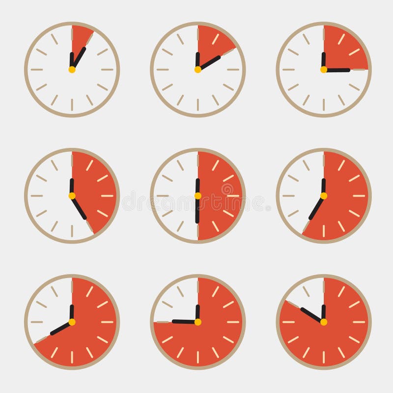 Clock - Time Countdown Vector Set Stock Vector - Illustration of ...