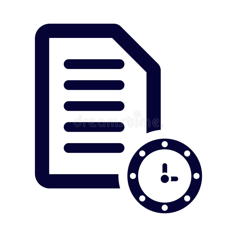 Clock, Time , File, Report, Report on Time Icon Stock Vector ...