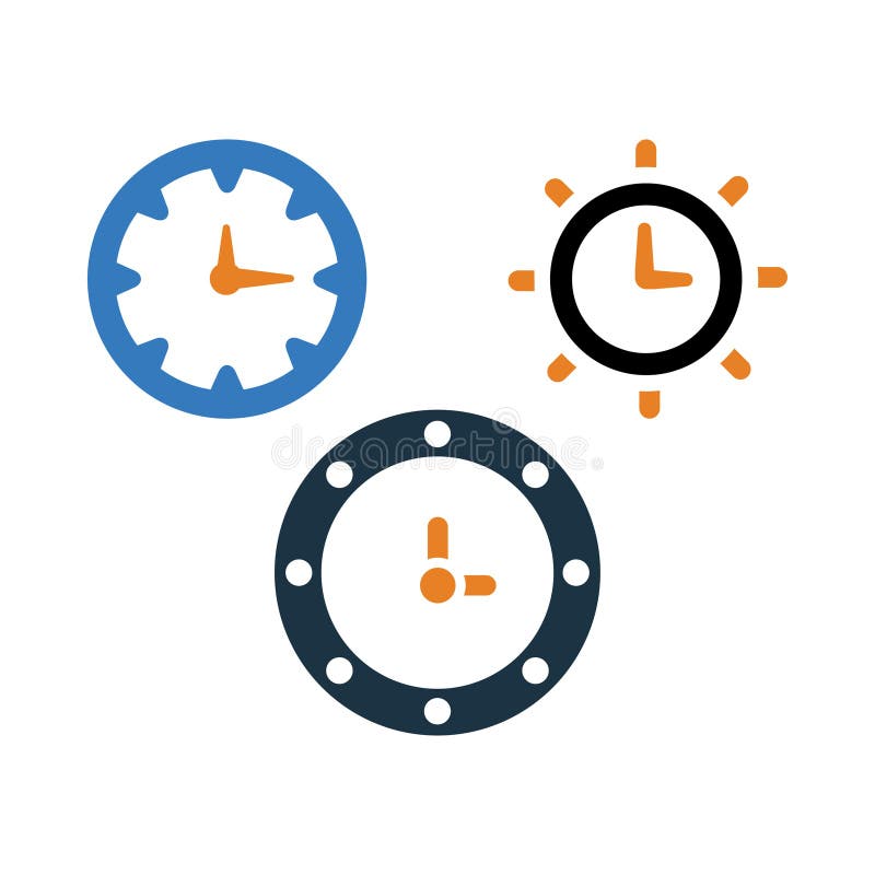 Clock, Time , Foreign Time, Double Clock Icon Stock Vector ...