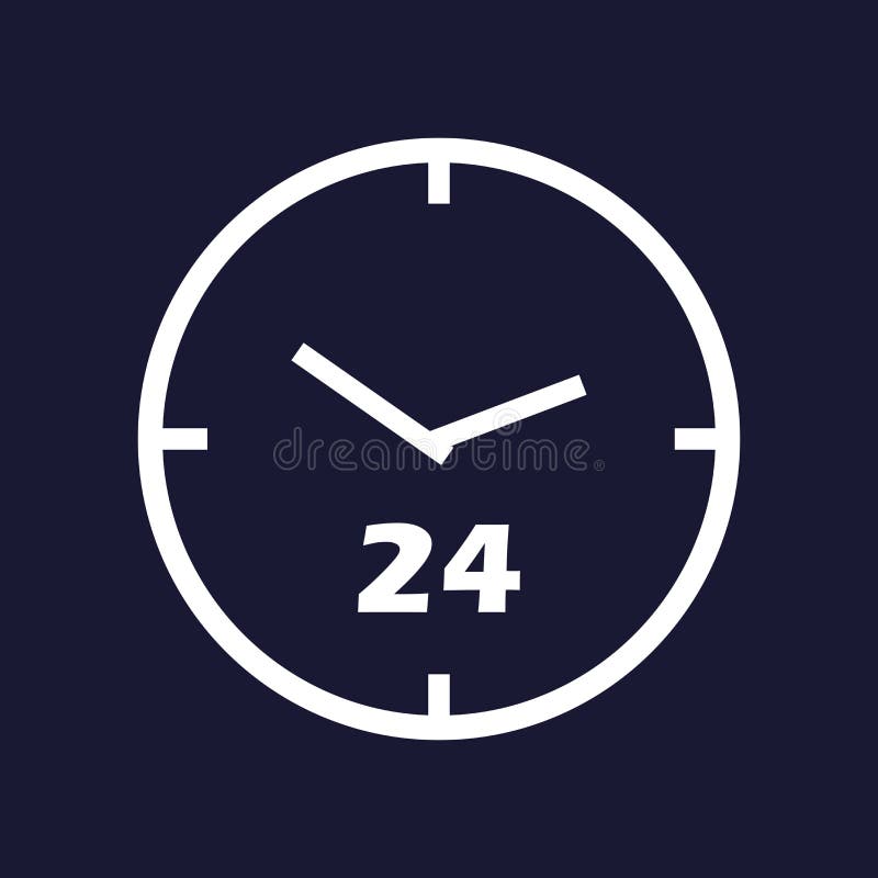 Clock, Time, Icon, Minute, 24. Vector Icon Stock Vector - Illustration ...