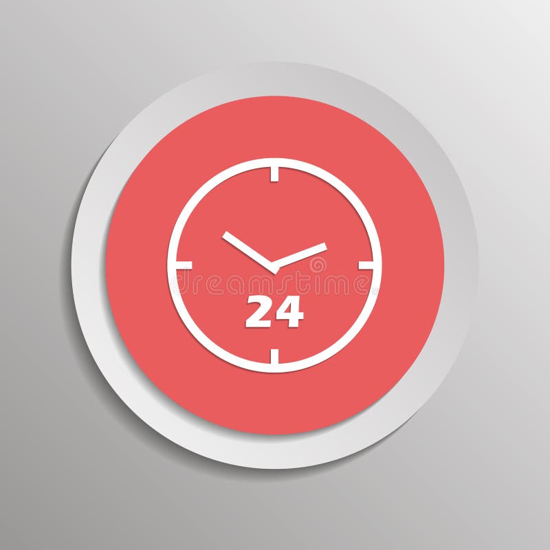 Clock, Time, Icon, Minute, 24. Vector Icon Stock Vector - Illustration ...
