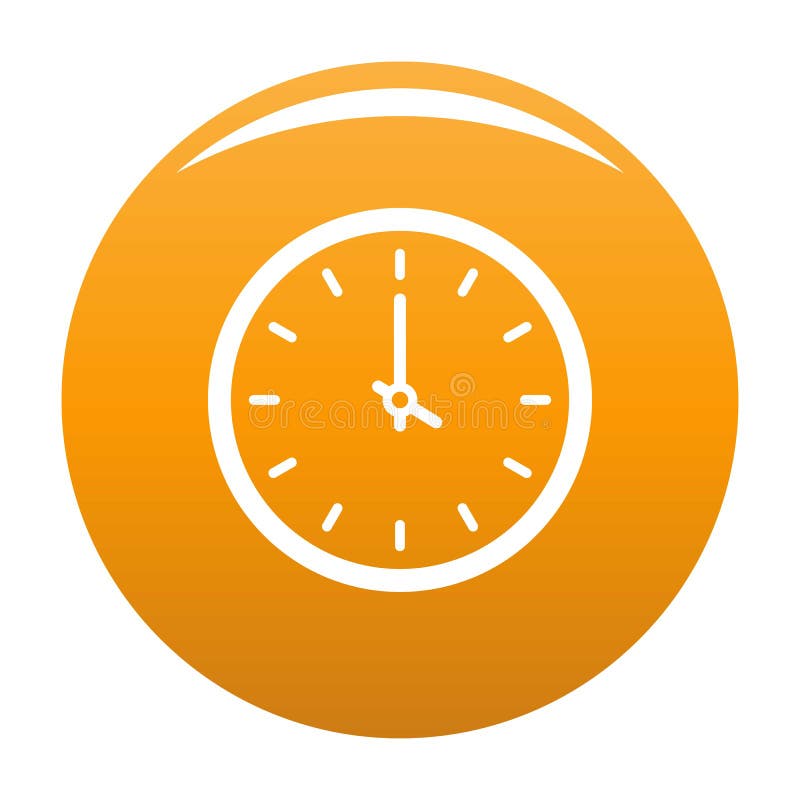 Clock time icon orange stock illustration. Illustration of second ...