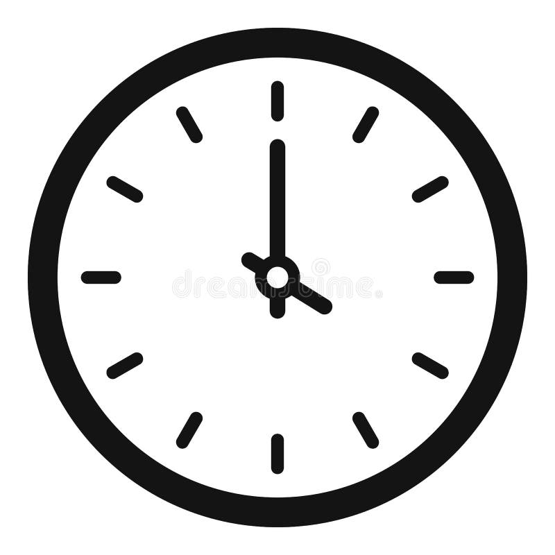 Clock Time Icon, Simple Black Style Stock Vector - Illustration of ...