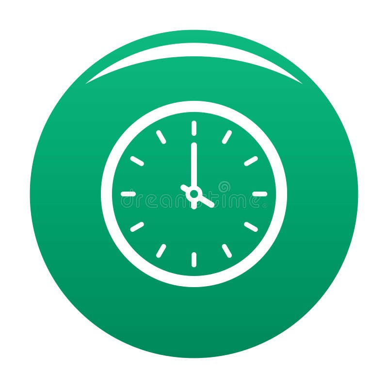 Clock Time Icon Vector Green Stock Vector - Illustration of minimal ...