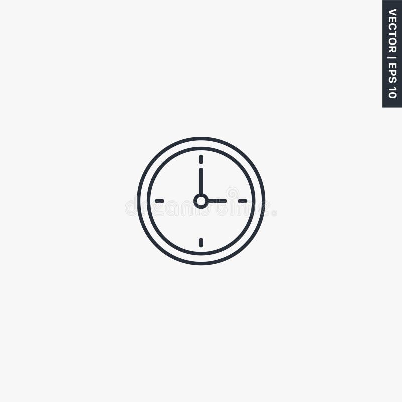 Clock, Time, Linear Style Sign for Mobile Concept and Web Design Stock ...