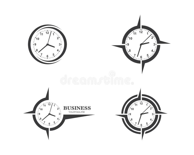 Clock,time Logo Icon Illustration Design Stock Vector - Illustration of ...