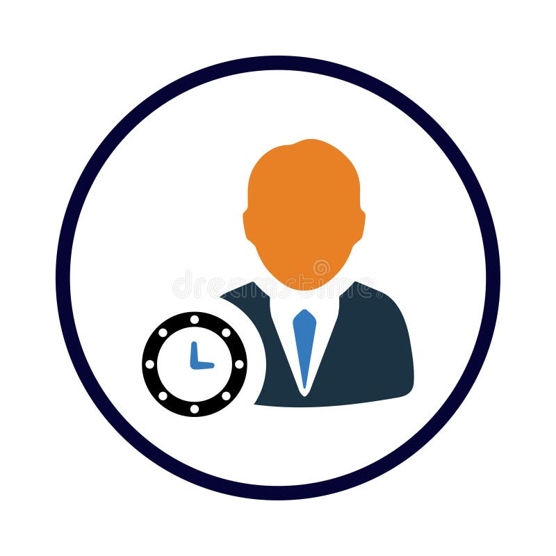 Clock, Time , Man, Admin, Man on Time Icon Stock Vector - Illustration ...