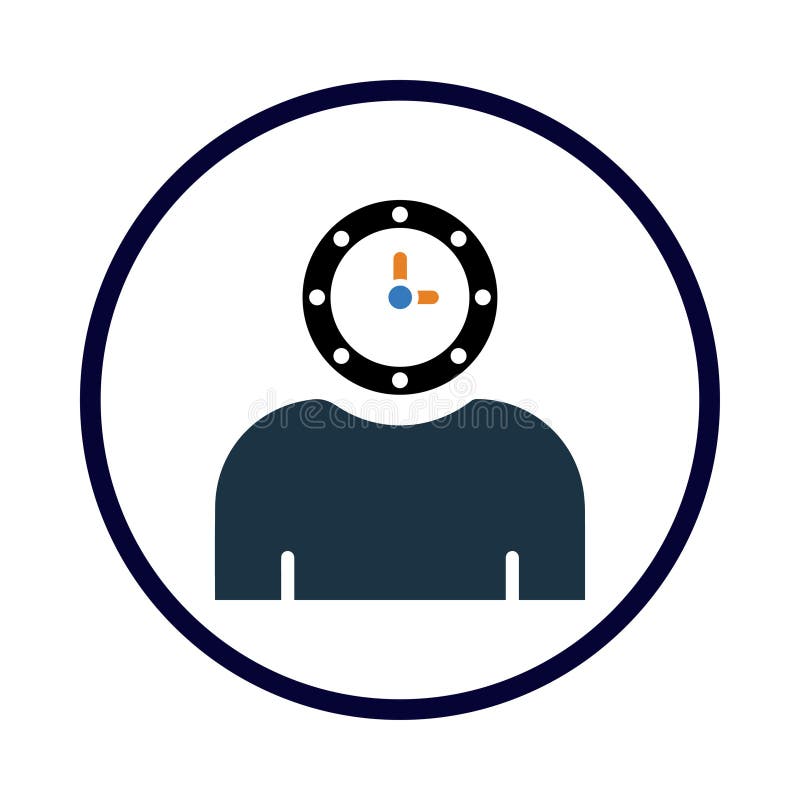 Clock, Time , Man, Admin, Man on Time Icon Stock Vector - Illustration ...