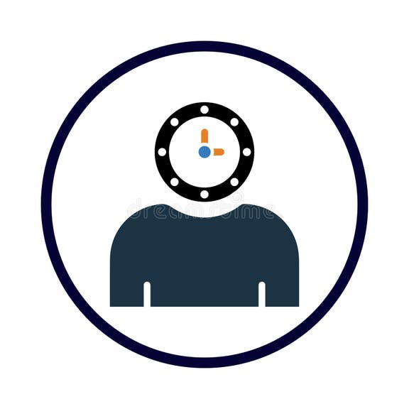 Clock, Time , Man, Admin, Man on Time Icon Stock Vector - Illustration ...