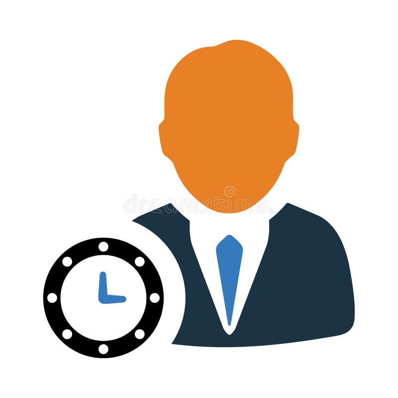 Clock, Time , Man, Admin, Man on Time Icon Stock Vector - Illustration ...