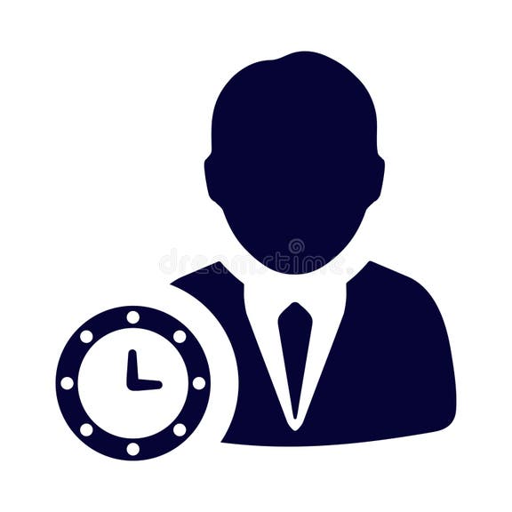 Clock, Time , Man, Admin, Man on Time Icon Stock Vector - Illustration ...