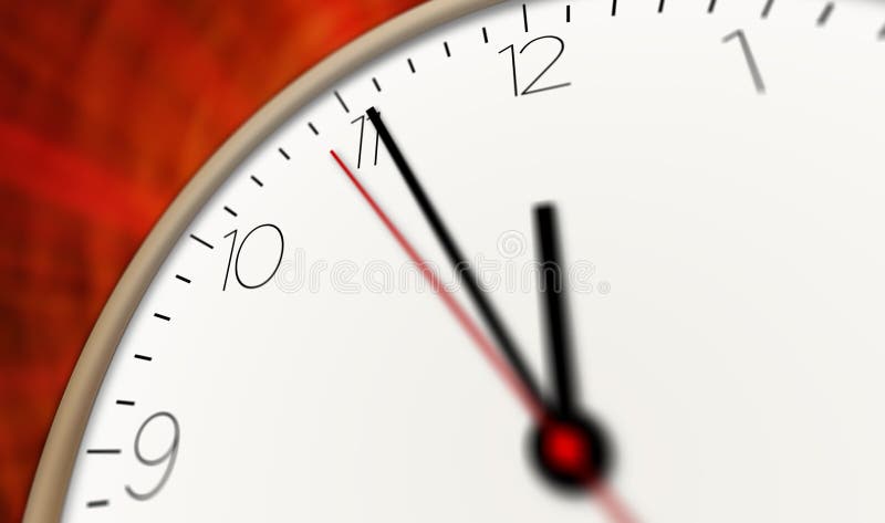 Clock Time Passing Macro View Stock Illustration - Illustration of ...
