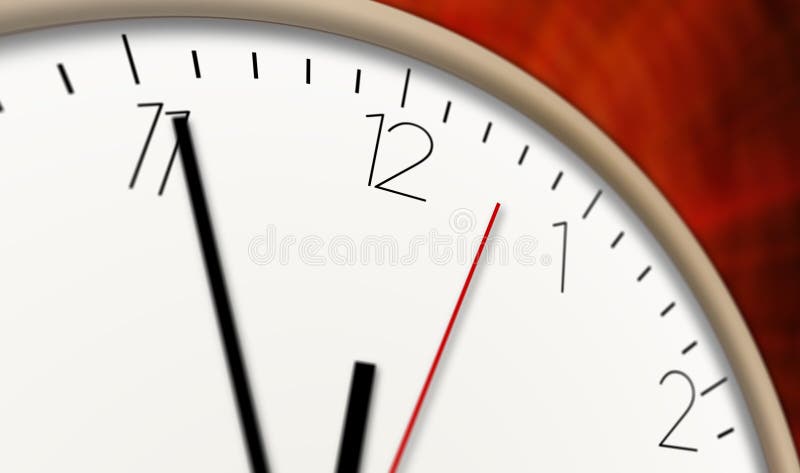 Clock Time Passing Macro View Stock Illustration - Illustration of ...
