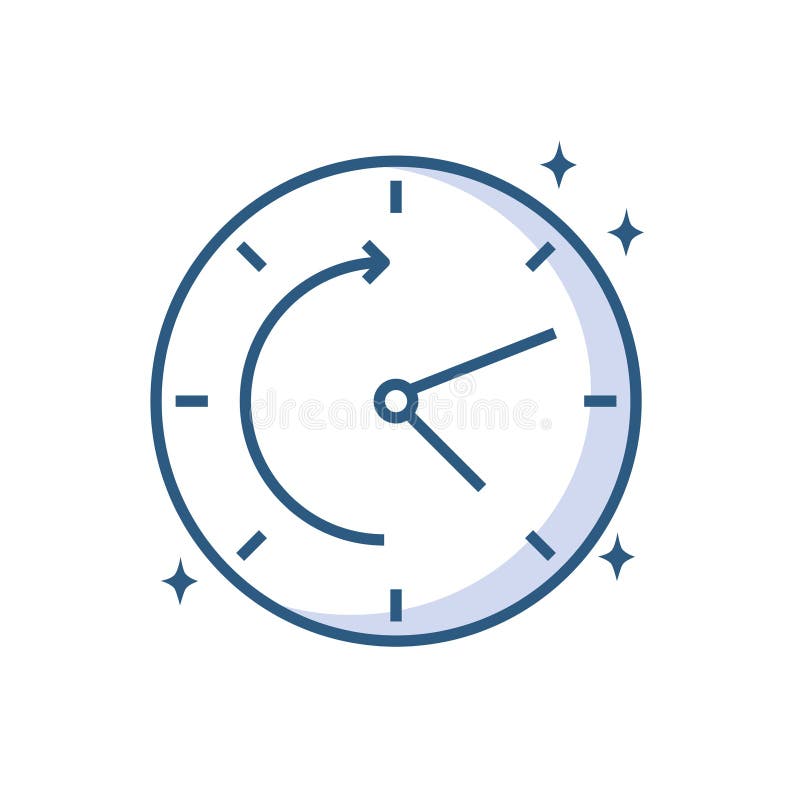 Clock Time Service Device Line Style Icon Stock Vector - Illustration ...