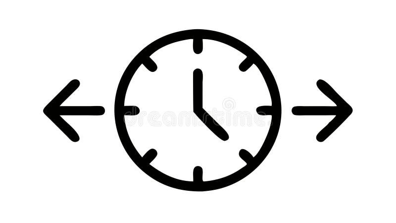Clock with Time Shift Arrows for Time Zones or Updates , Vector Design ...
