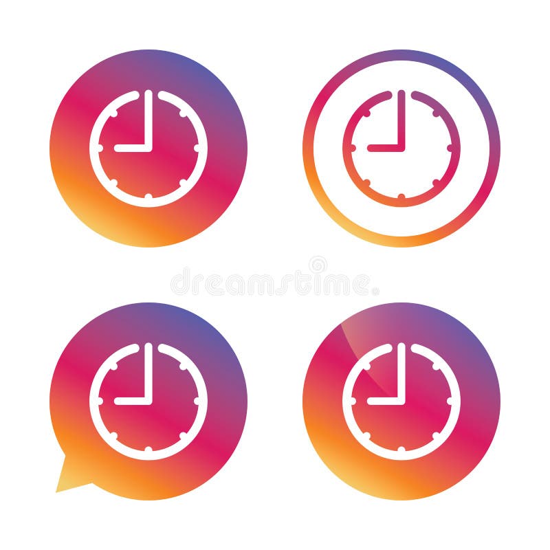 Clock Time Sign Icon. Watch or Timer Symbol. Stock Vector ...