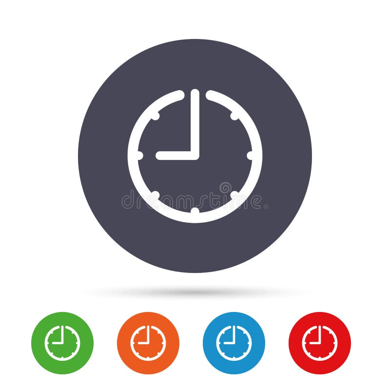 Clock Time Sign Icon. Watch or Timer Symbol Stock Vector - Illustration ...