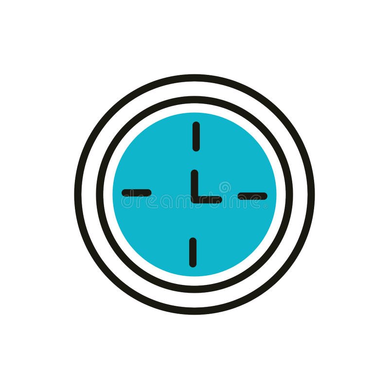 Clock Time Social Media Icon Line and Fill Stock Vector - Illustration ...