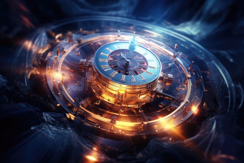 Clock in Time Space. Time Concept, Futuristic Abstract Background.by ...