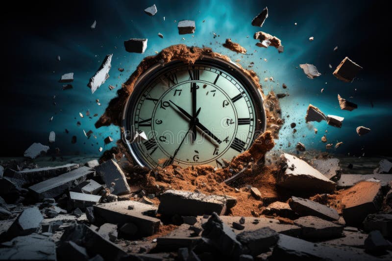 Clock in Time Space. Time Concept, Futuristic Abstract Background.by ...