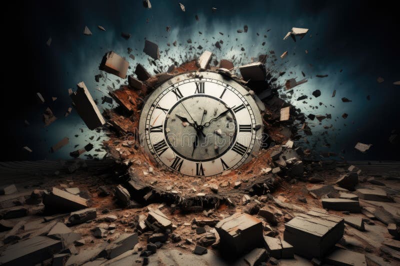 Clock in Time Space. Time Concept, Futuristic Abstract Background.by ...