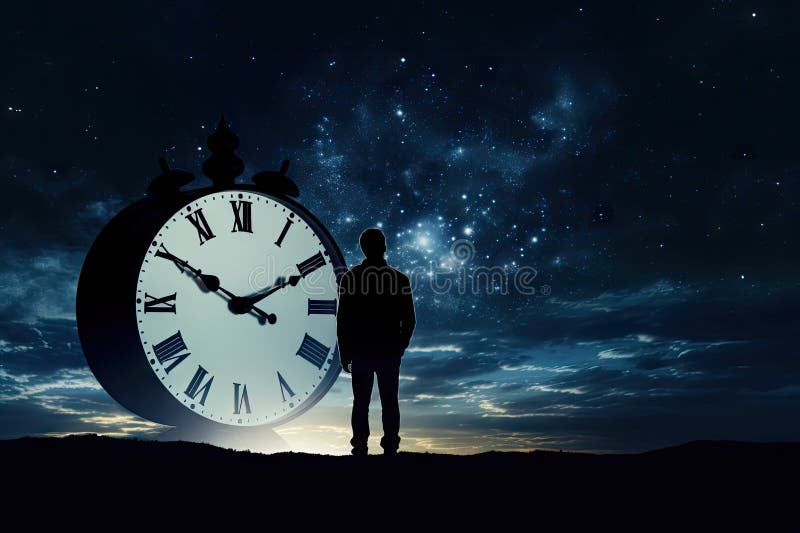 Clock in Time Space. Time Concept, Futuristic Abstract Background.by ...